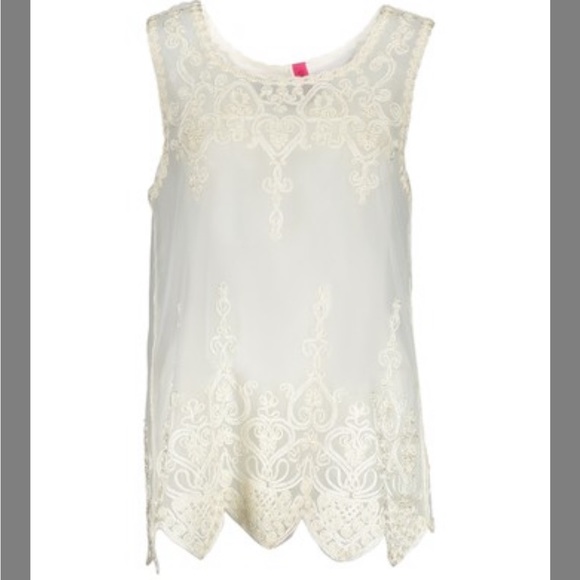 Tops | Universal Fashion Ivory Sheer Lace Tank Women | Poshmark